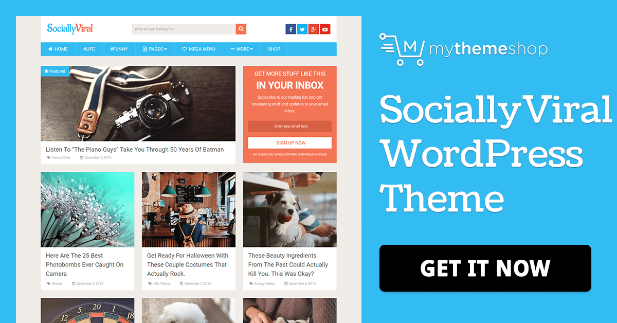 Chia Sẻ Theme SociallyViral Của Mythemeshop Miễn Phí Cho Website